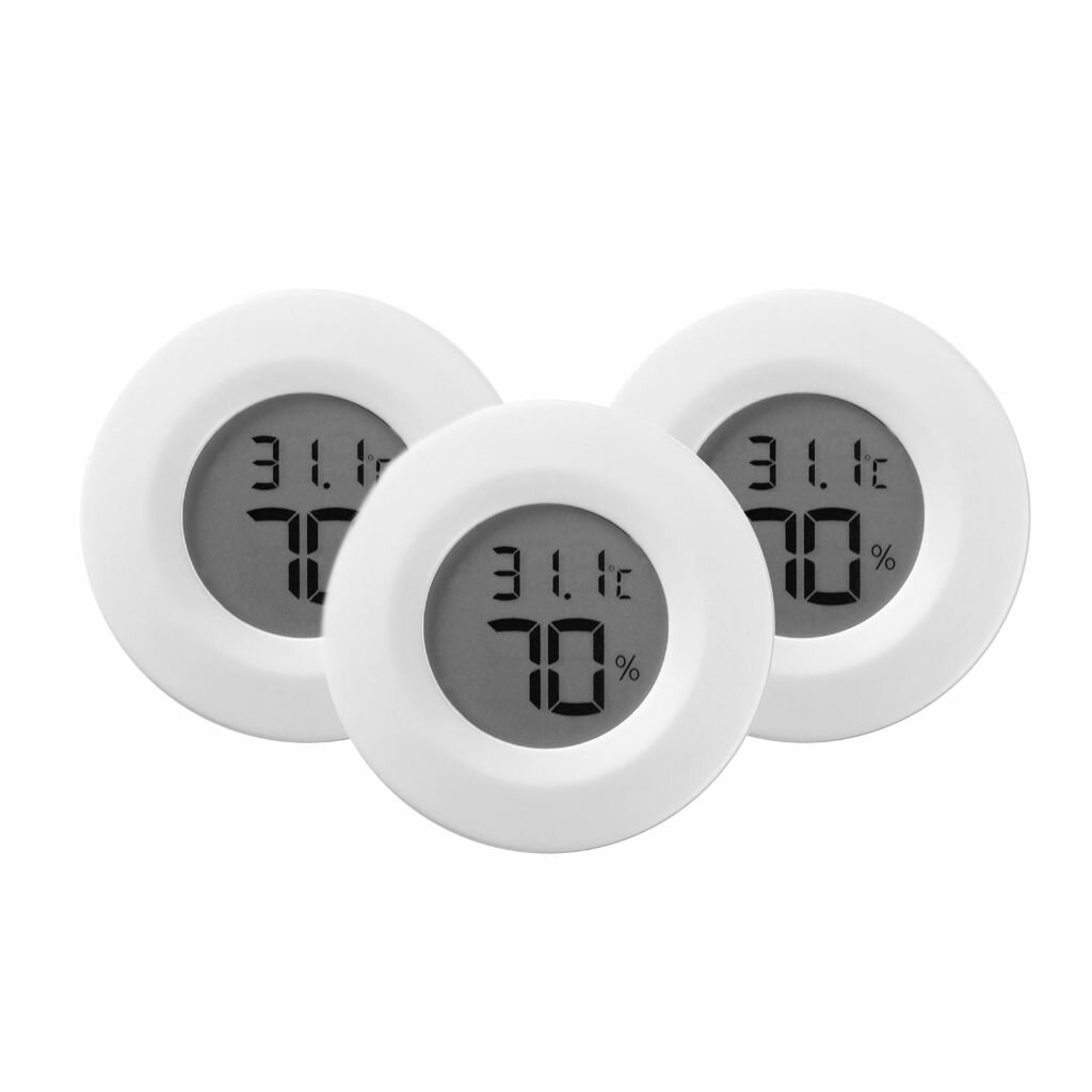 Термометр и гигрометр, Цифровой термометр и гигрометр, 3 части, белый