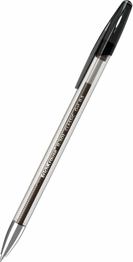 Ручка гелевая ERICHKRAUSE R-301 Classic Gel Stick 0.5 черный, Арт. 53347 x 3 упаковки