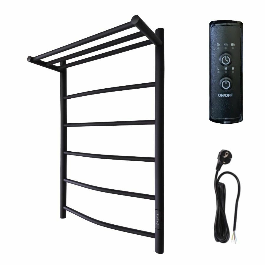 Полотенцесушитель Маргроид Ferrum ВИД 4, электрический, с полкой, скрытый монтаж, 80 см x 50 см