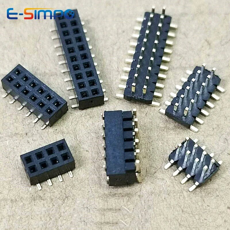 E-SIMPO, двухрядный SMD разъем, 1,27 мм, 2x4/5/6/7/8/10/12/32/50P 2X4P, SMD Female Header