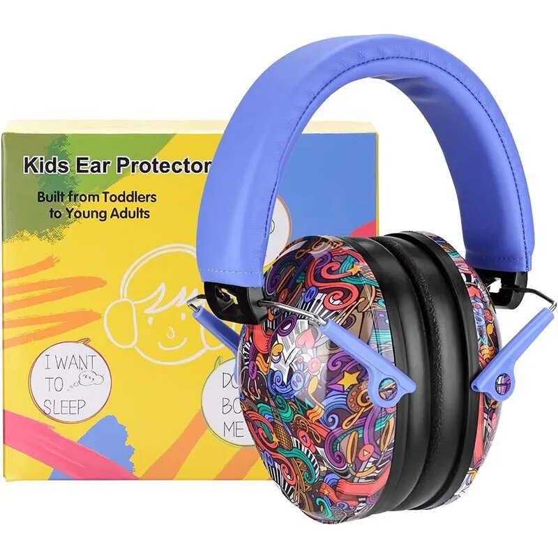 PROHEAR детские защитные наушники для слуха, защитные наушники для детей с аутизмом, для малышей, для чтения, сна, регулируемые наушники NNR 25 дБ Синий, Style-Musical Note