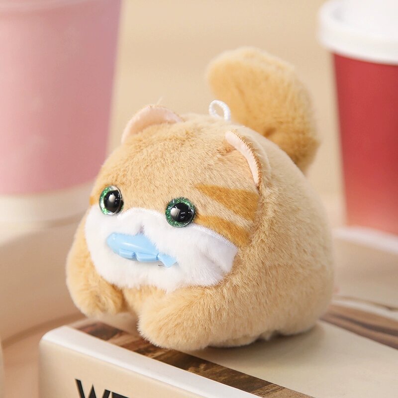 Плюшевая игрушка-кошка, которая виляет хвостом, когда ее тянут за веревочку, вращающаяся кукла-кошка, милое