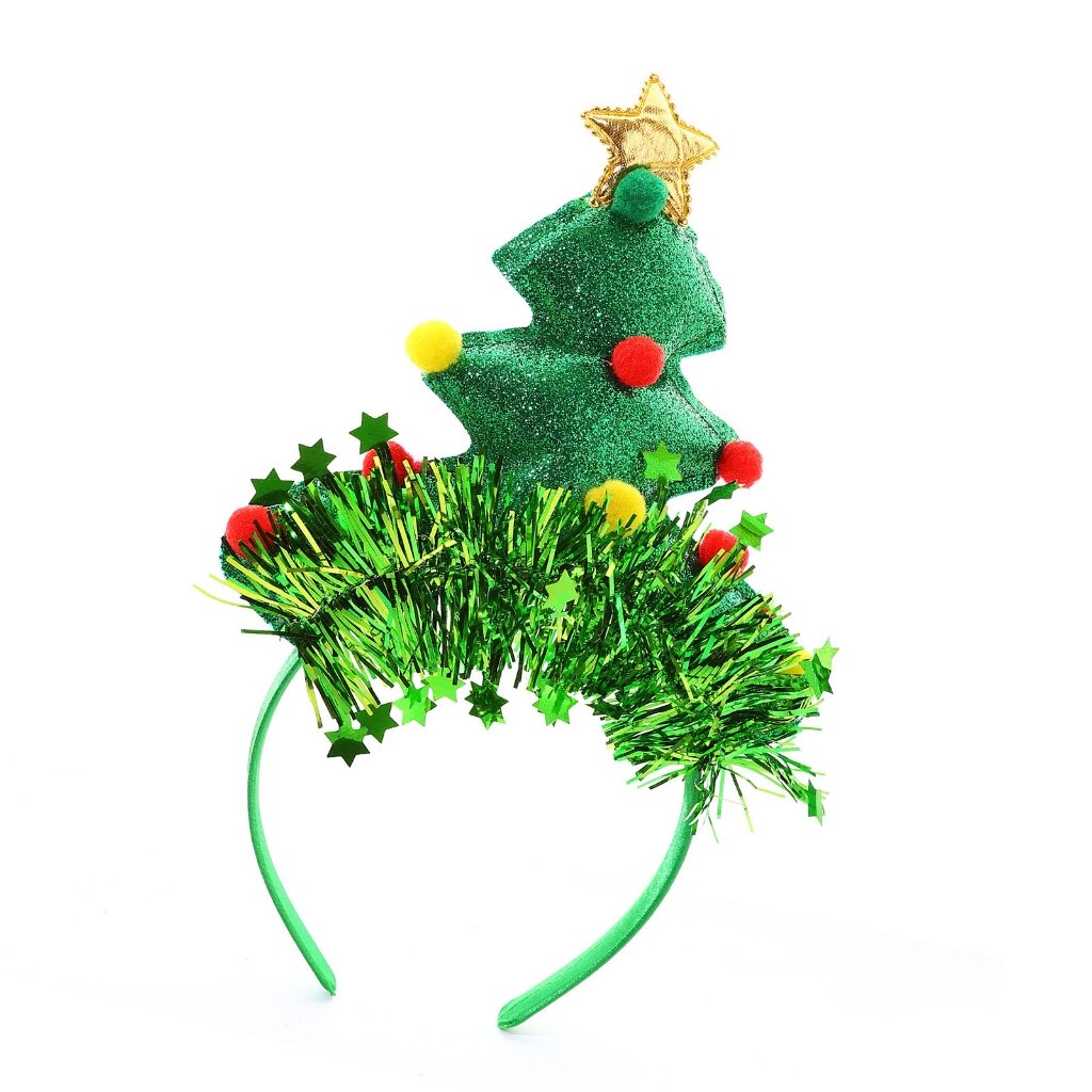 Reusable Holiday Headwear Christmas Tree Shaped Headbands Hair Accessory For Family Photos Party Themes