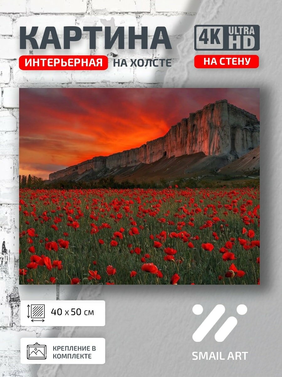 Картина на холсте интерьерная 40 на 50 на стену Пейзаж Крым для спальни атмосфера