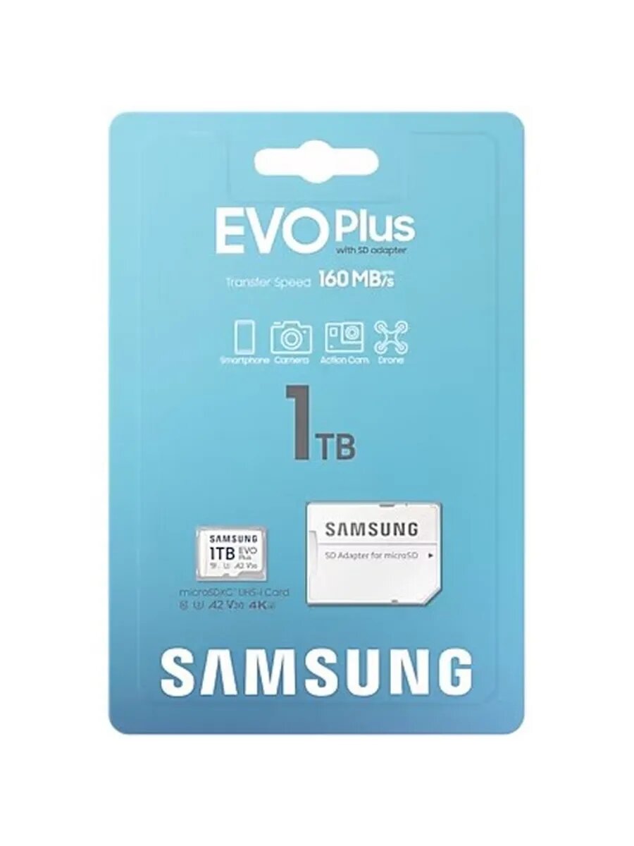 Карта памяти EVO Plus 1Tb microSDXC UHS-I U3 V30 A2 + ADP