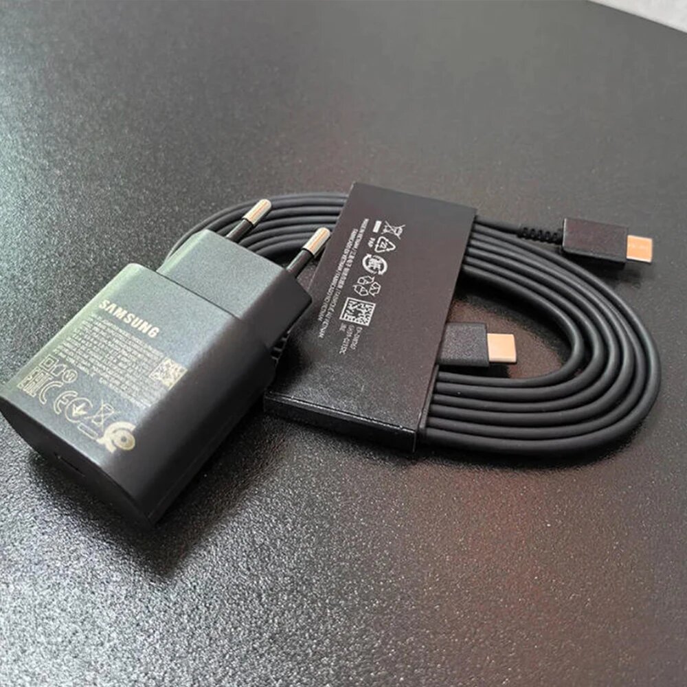 Samsung A17 A16 A26 A36 5G Зарядное устройство 25 Вт Super Fast Charge Черный, Black EU 1.8m cable