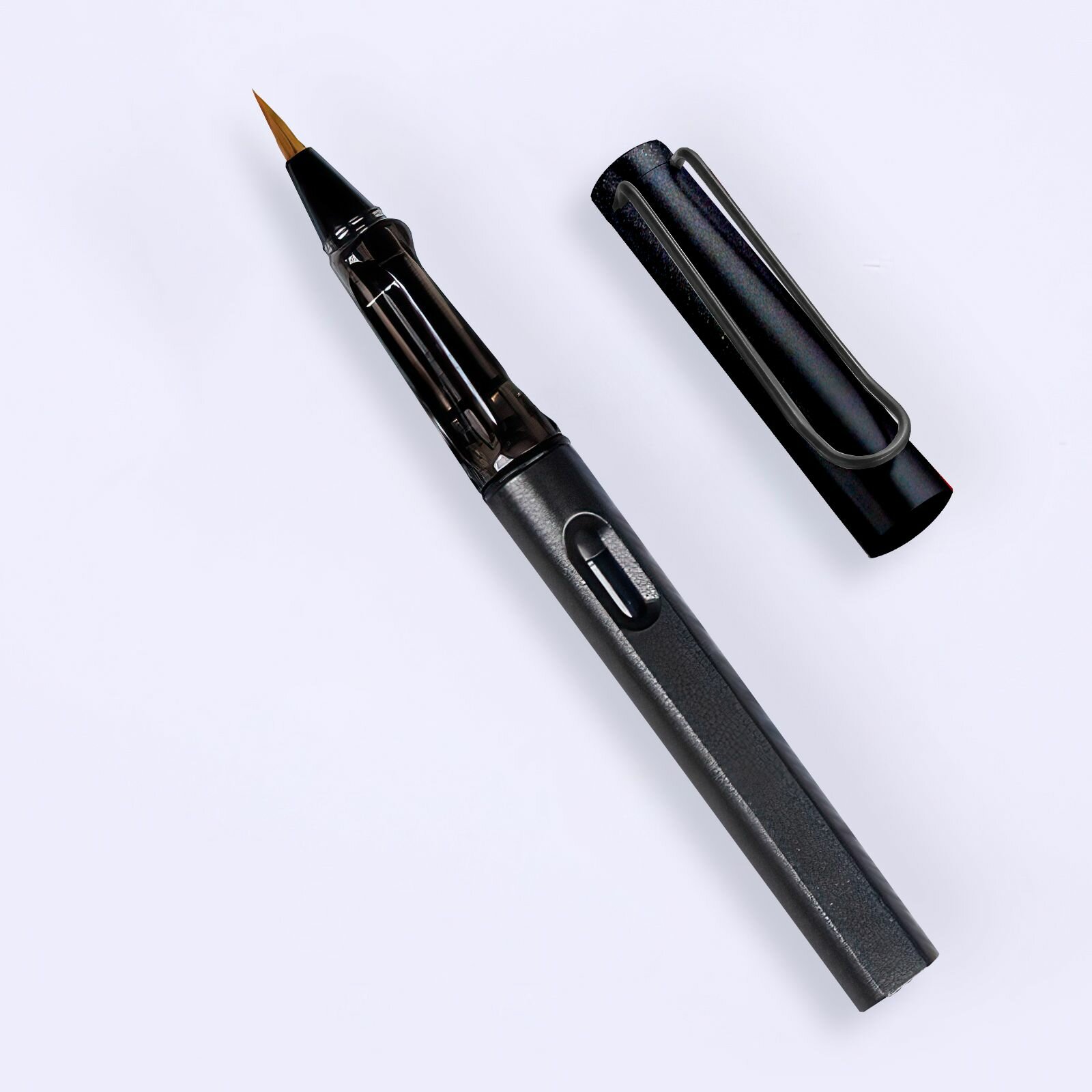 Кисть для каллиграфии и живописи. Ручка-кисть со сменными стержнями (линер). 5 стержней в комплекте.