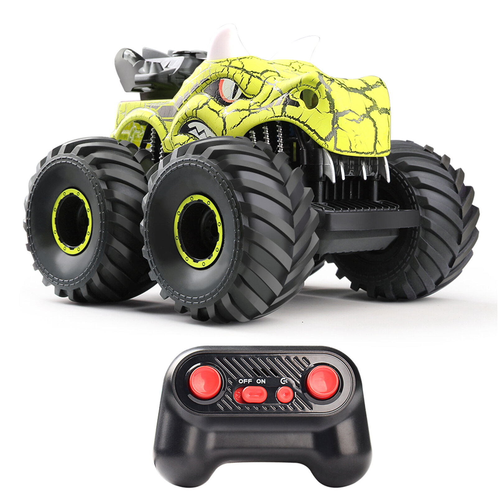 Радиоуправляемая машина, 1:16 2.4Ghz 4WD с форсункой для распыления, радиоуправляемая внедорожная трюковая машина с огнями и звуком, заряжаемая электрическая игрушка, подарок для мальчиков девочек детей, зеленый цвет, размер 18*17*14см, материал пластик