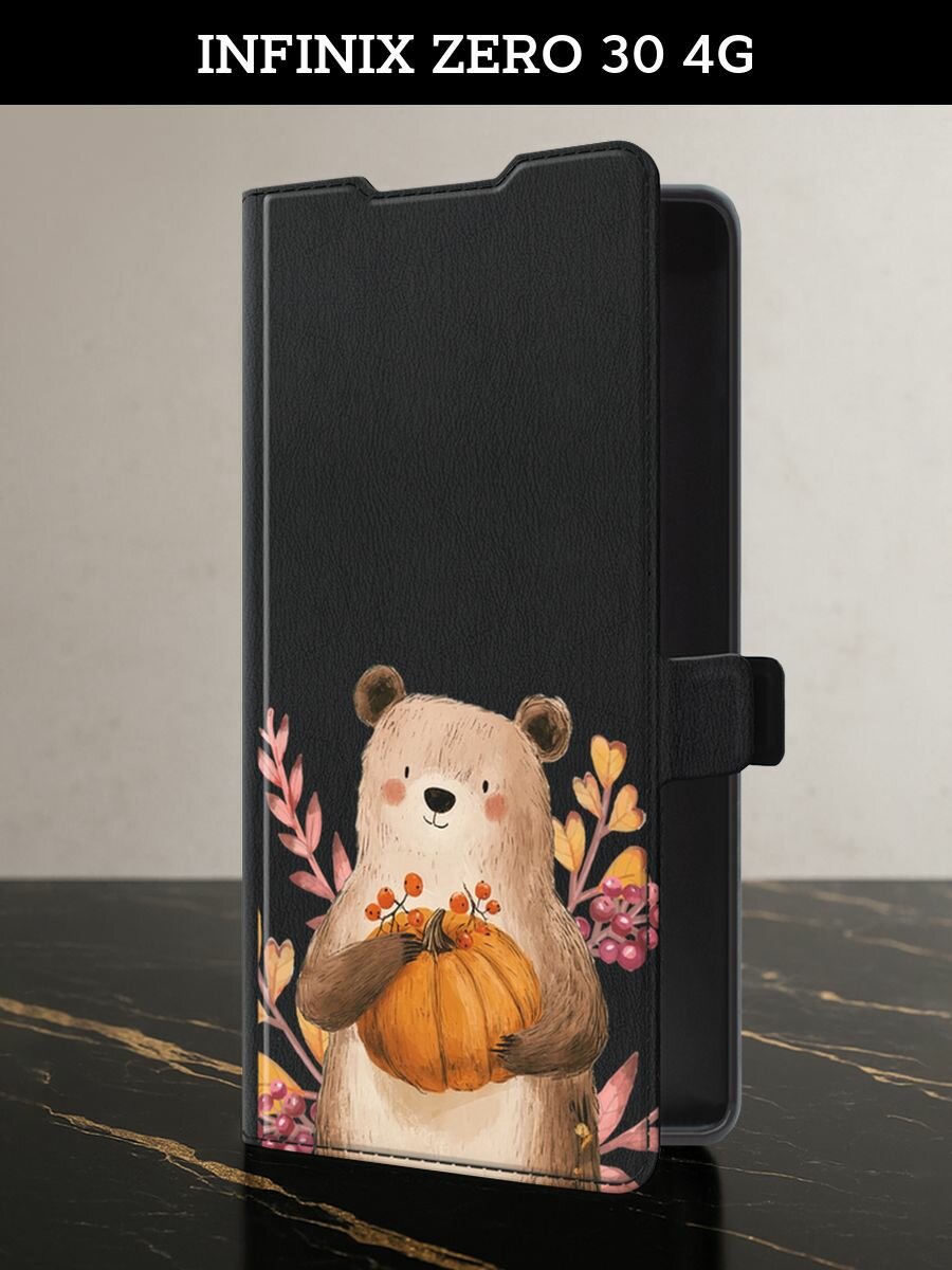 Чехол-книжка на Infinix Zero 30 4G (Инфиникс Зеро 30 4G) с картой осень