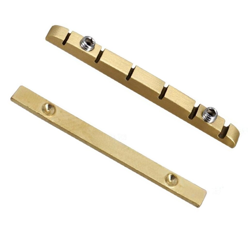 Регулируемая Латунная Гитарная Гайка Для 6-Струнной Электрогитары Длиной 42 мм и Толщиной 3,4 мм С Точным Контролем Действия Струны