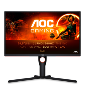 Монитор AOC монитор 25" AOC AGON 25G3ZM Black-Red с поворотом экрана (VA, 1920x1080, 240Hz, 0.5 ms, 178°/178°, 300 cd/m, 80M:1, +2xHDMI 2.0, +DisplayPort 1.2)
