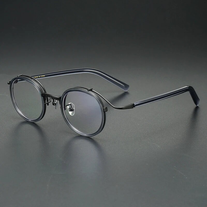 Мужские очки MUZZ круглые из титана C3