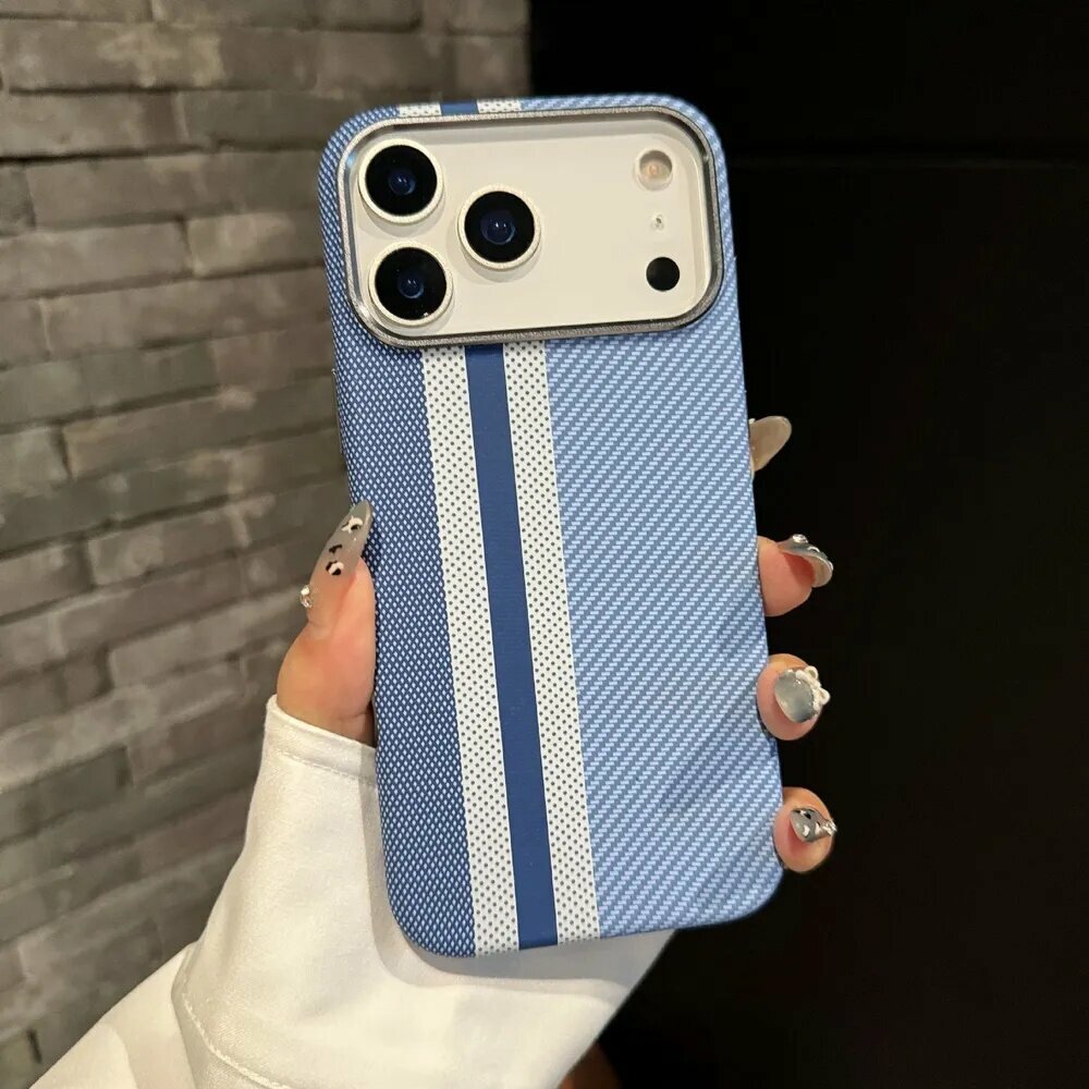 Чехол для мобильного телефона iPhone 17 Pro Max / айфон 17 Pro Max / айфон 17 про макс, материал PC, встроенный MagSafe (магсейф), текстура углеродного волокна, ультратонкий дизайн
