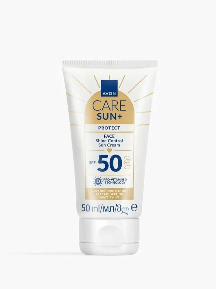 AVON CARE SUN+ Солнцезащитный матирующий крем для лица SPF 50, 50 мл