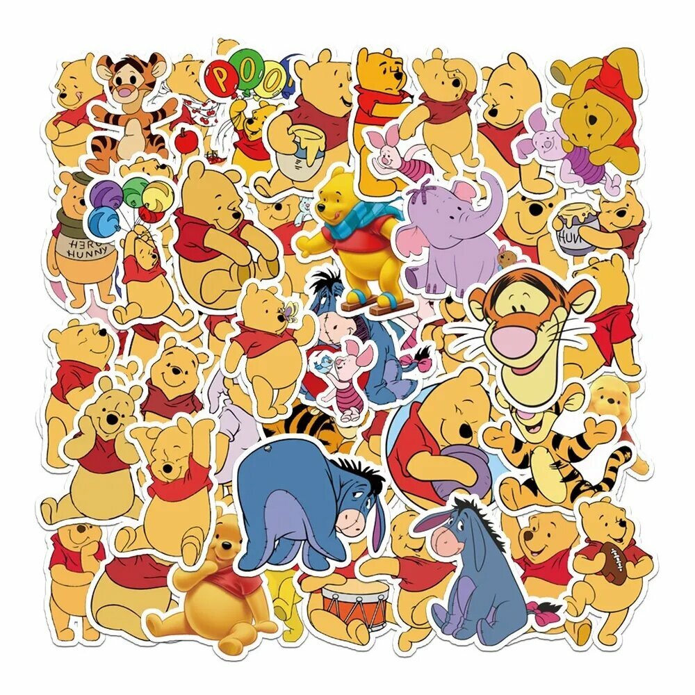 50 дизайнерских декоративных наклеек, Милый медвежонок, водонепроницаемые стикеры