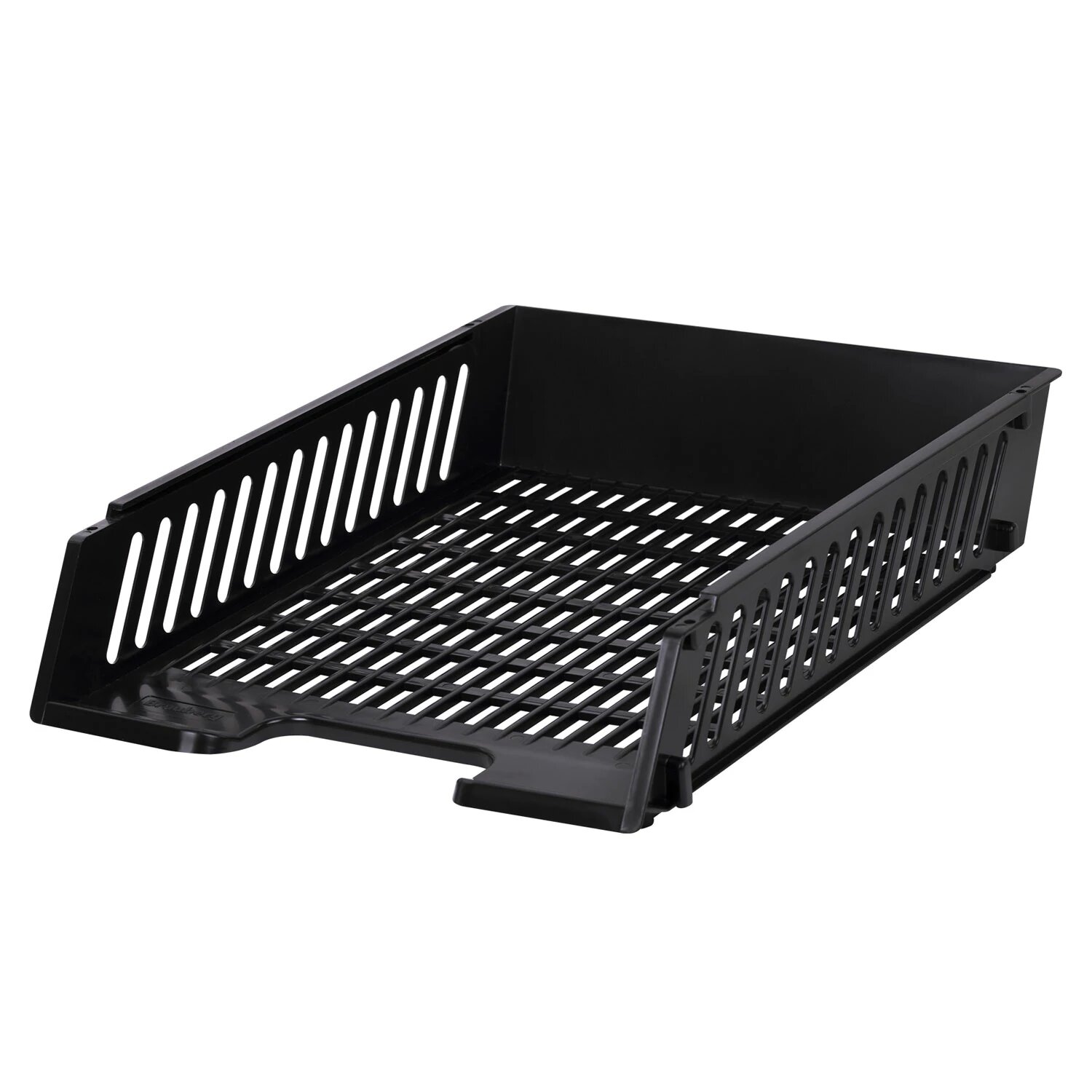 Лоток горизонтальный для бумаг BRAUBERG-MAXI, с пазами, А4 (35827269 мм), сетчатый, черный, 231141