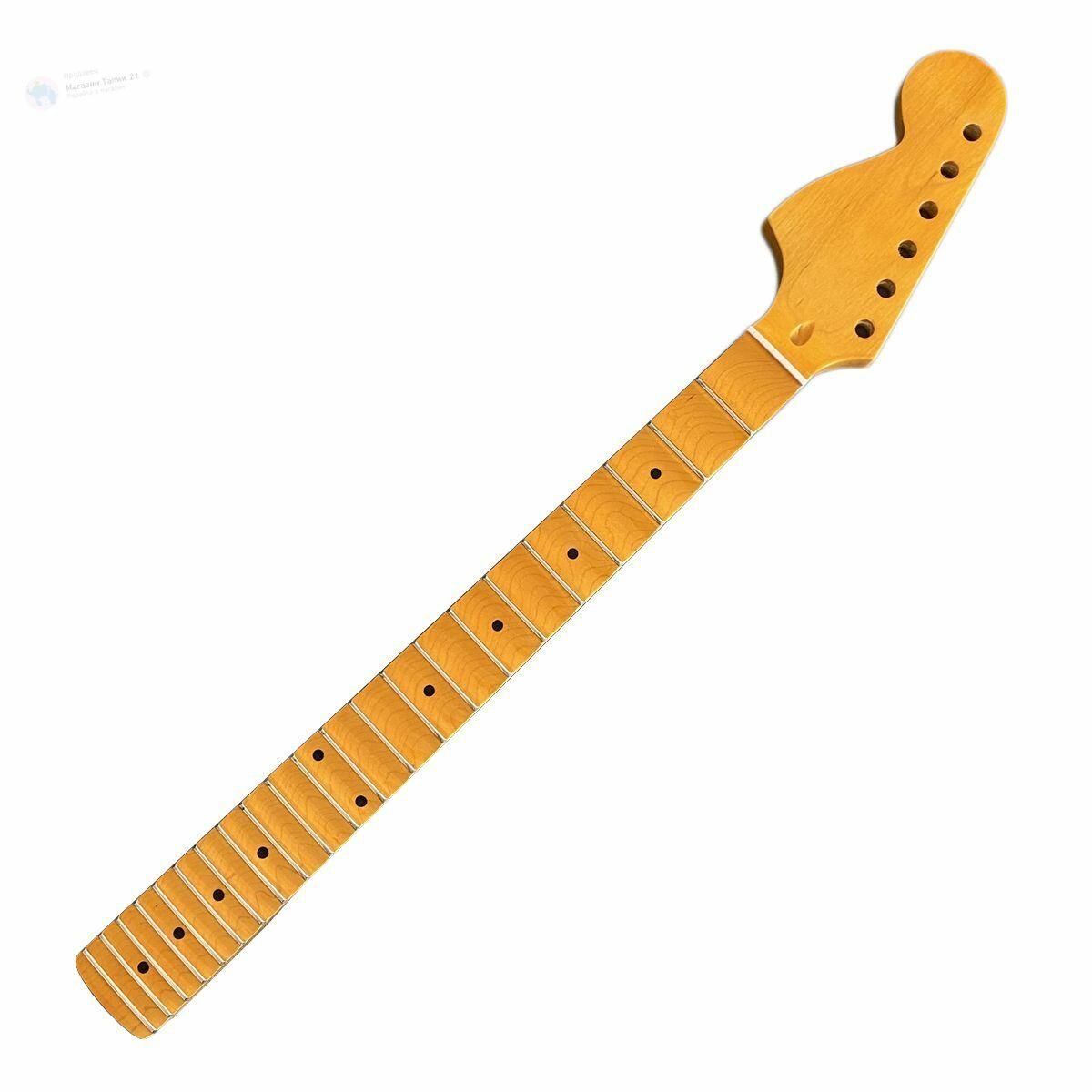 Гитарный гриф на 22 лада с полным фестончатым обратным грифом электрогитары из клена с большой головкой, желтый глянцевый (GX 146-43)