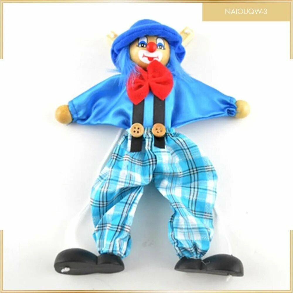 Забавная красочная марионетка на веревочке синий