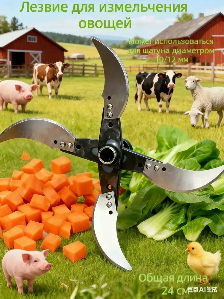 Измельчитель кормов из утолщенной стали, подходящий для резки травы, овощей, дынь и других кормов, дробилка для яблок
