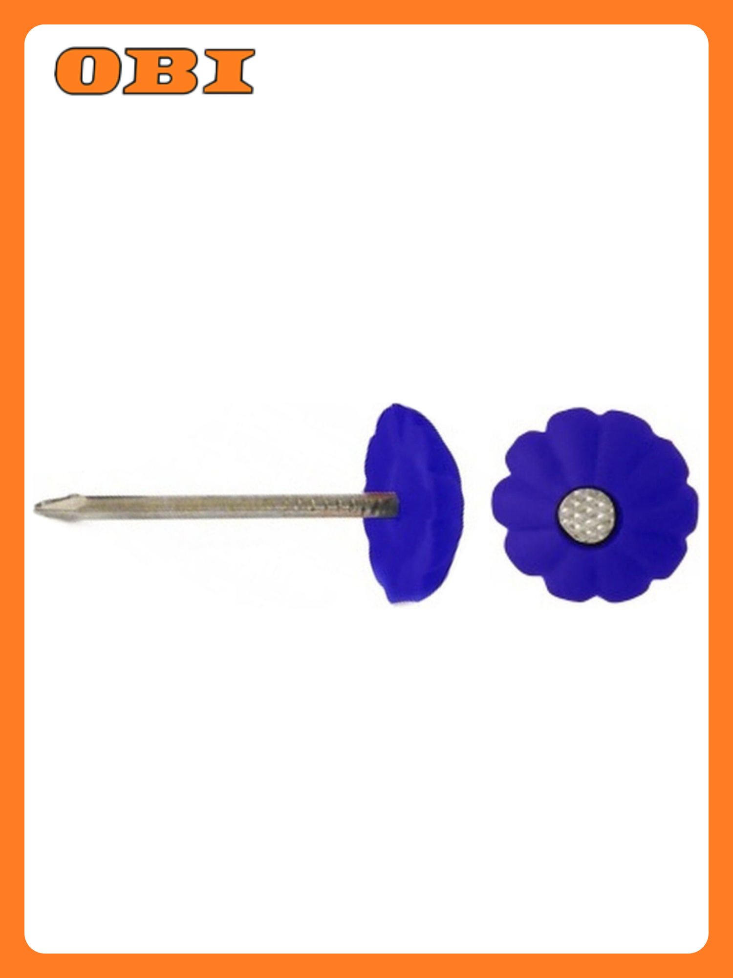 Гвозди декоративные, кровельные, с синей шляпкой, 32мм, 80шт