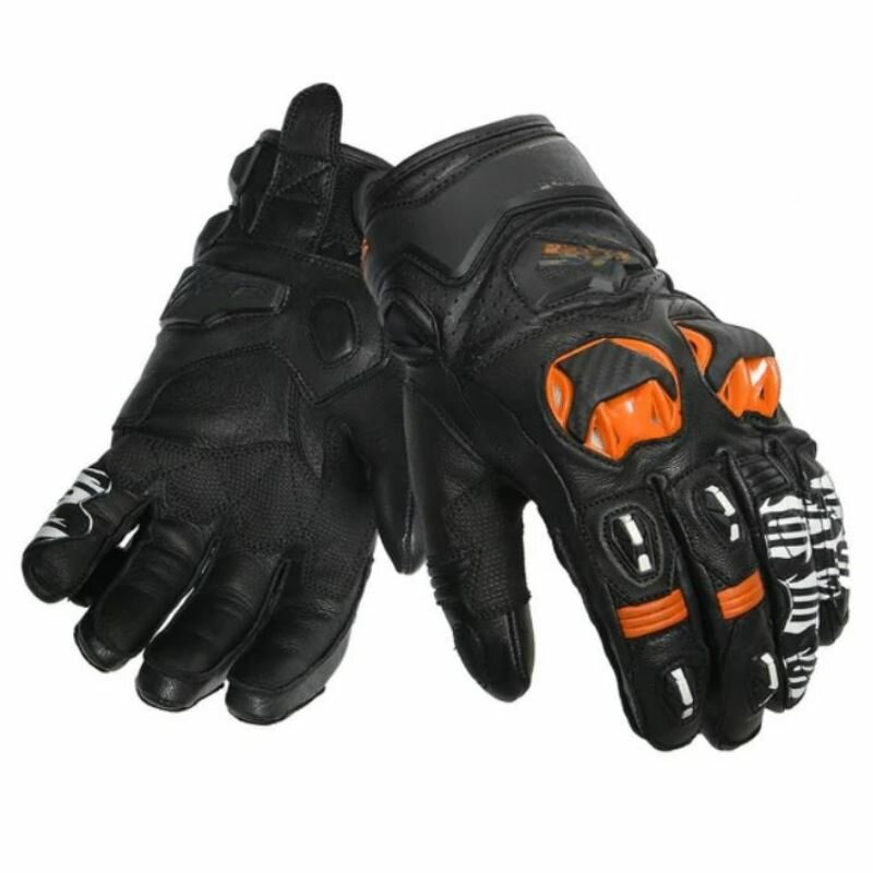 Scout Мотоперчатки кожаные Volcano Черный/Белый/Оранжевый M