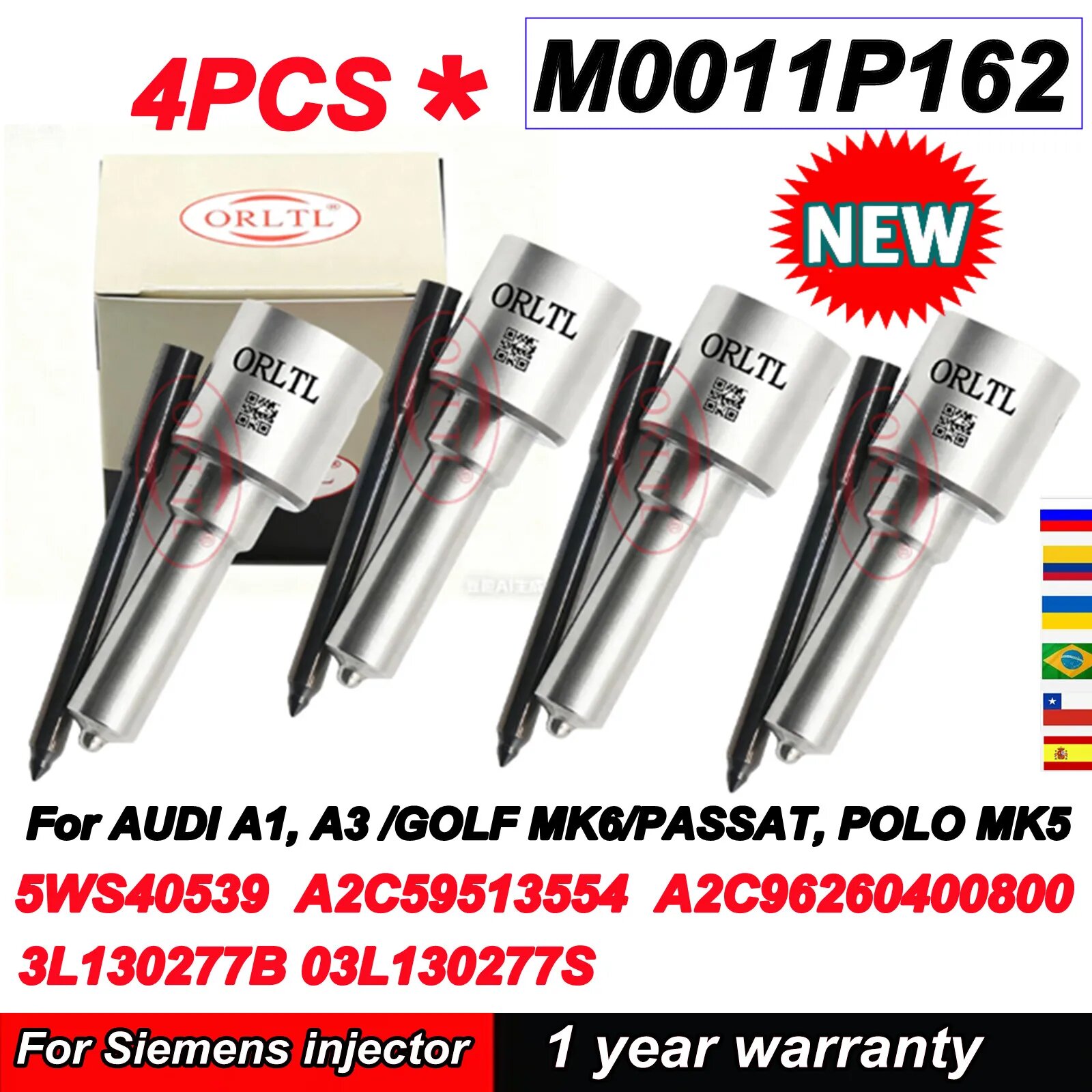 4 шт. M0011P162 для Siemens 5WS40539 A2C59513554, A2C9626040080 03L130277B 03L130277S Форсунки дизельного двигателя Common Rail