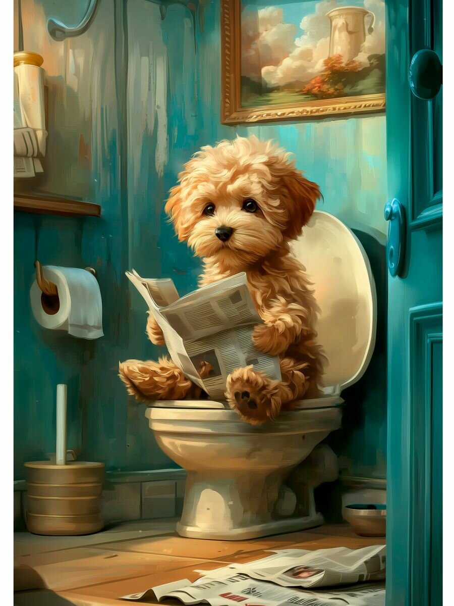 Постер "Мальтипу при деле". Интерьер. А3 (297*420) мм. Ламинация