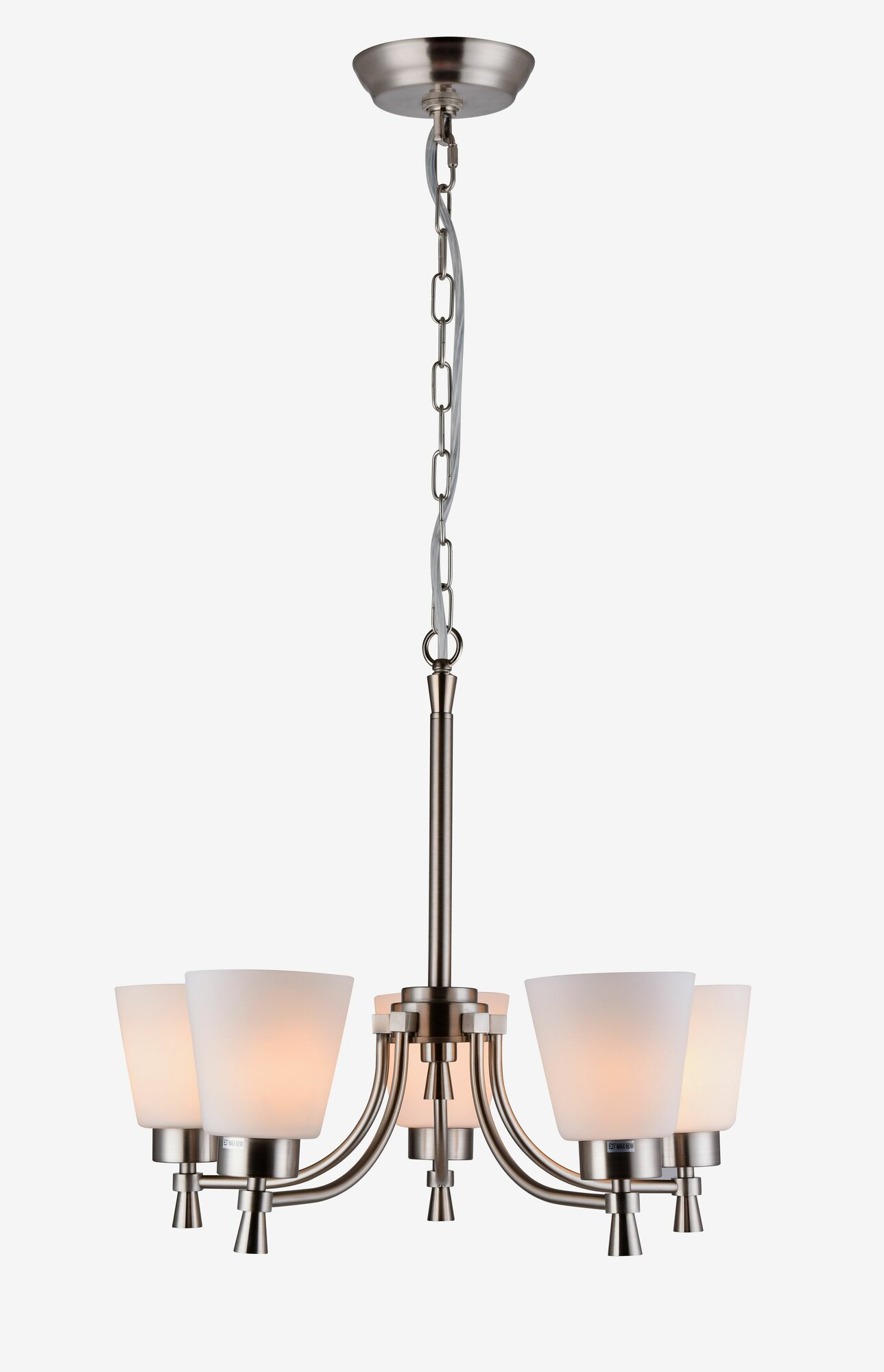 Люстра подвесная росток L08002/5 5х40W E27 d575 h900 цвет сатин