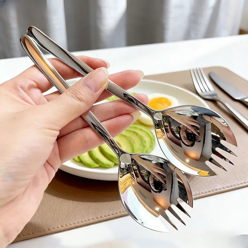 Ложка для салата 2 предм. серебристый