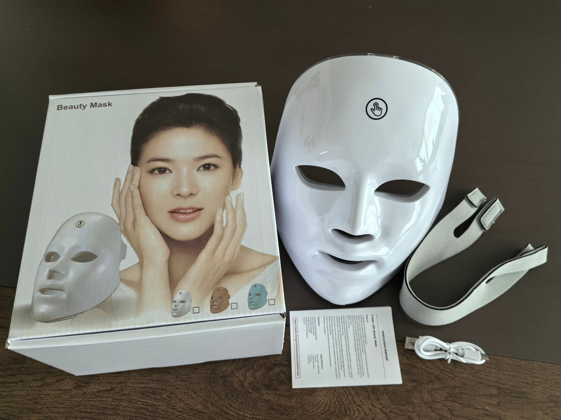 Цветная фотонная LED маска для красоты, устройство для светотерапии, маска для лица с красным светом, маска для омоложения кожи, устройство для красоты