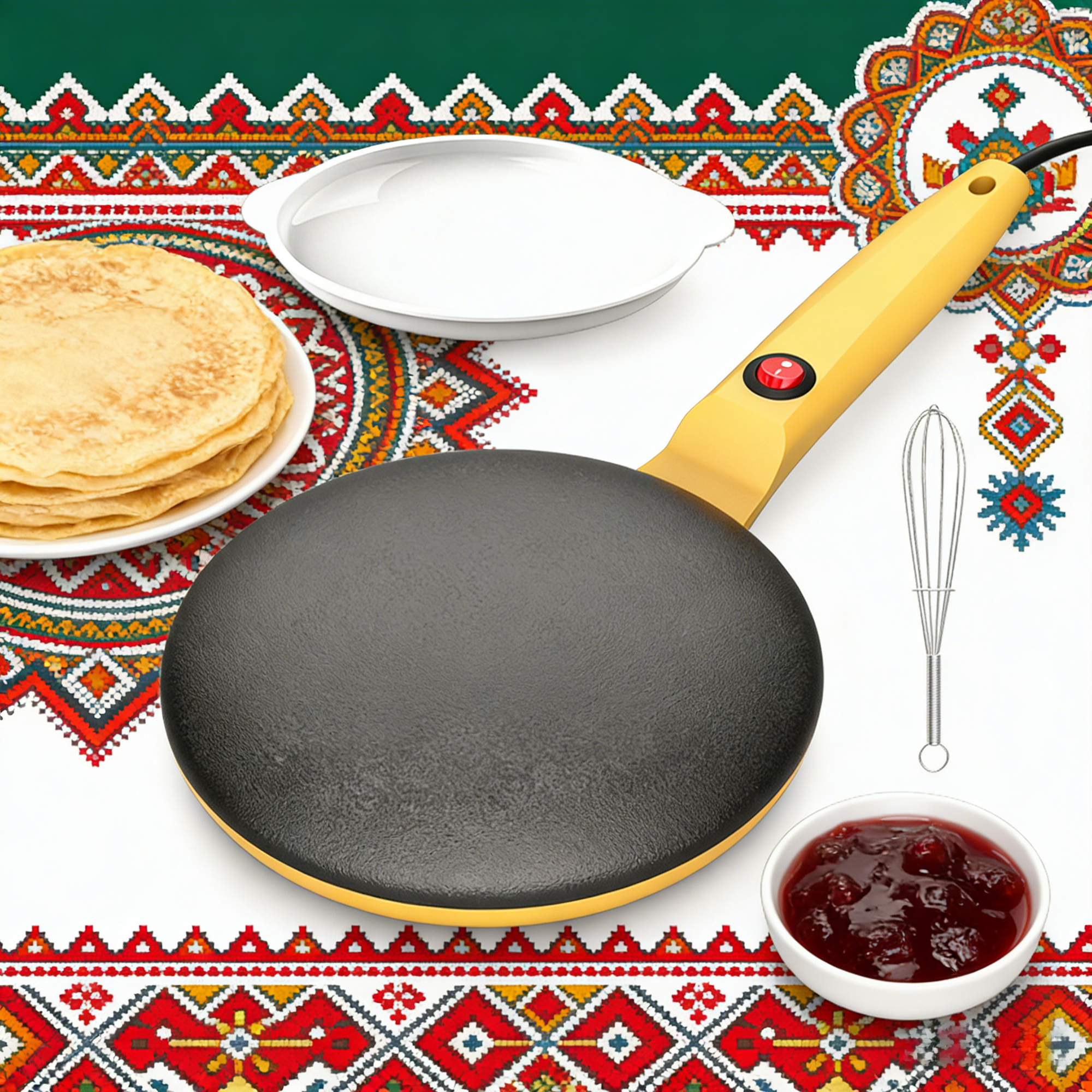 【Масленица 2026】Блинница 15 секунд - 2 в 1 (блины/гриль), антипригарная, 6 цветов, экономичная