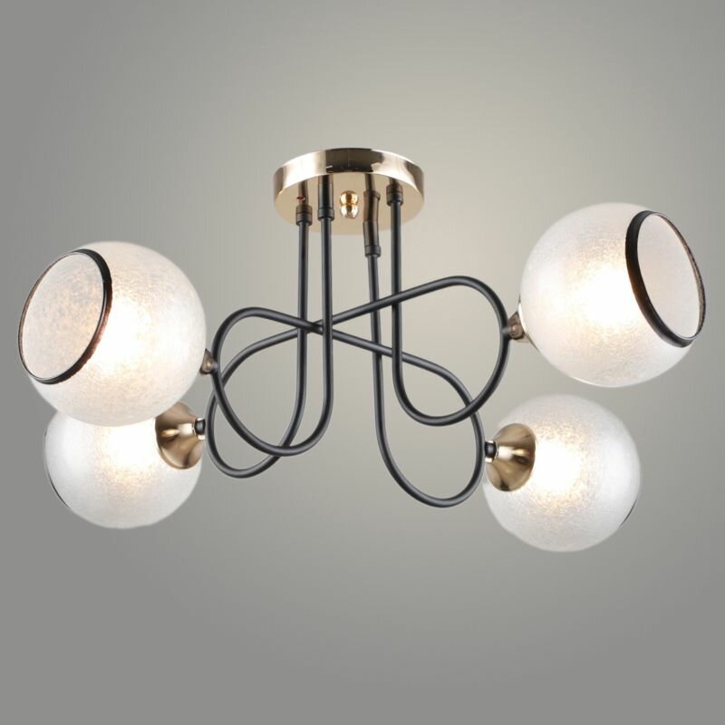 Люстра потолочная росток A4358/4 4x60W E27 d580 h250 цвет черный, золото