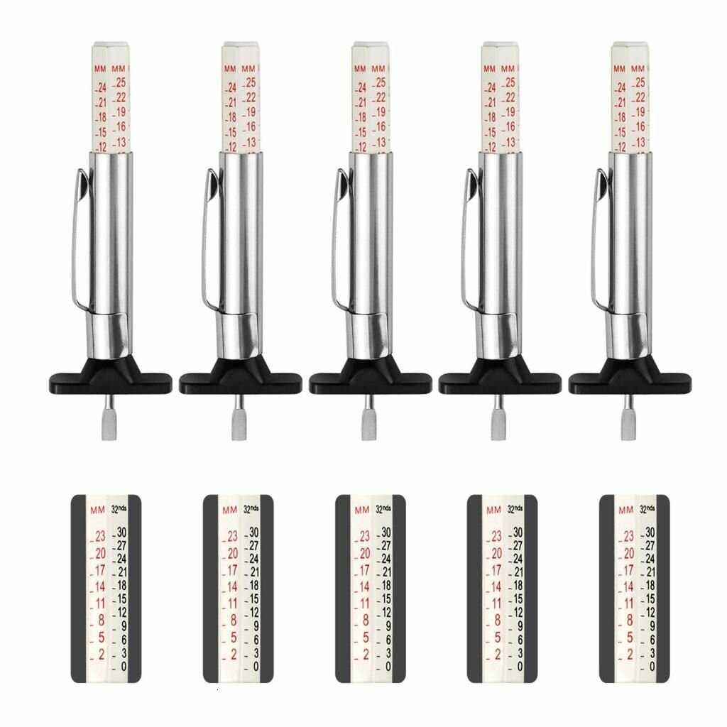 Универсальная линейка для измерения глубины протектора шин автомобиля, - Монохромный