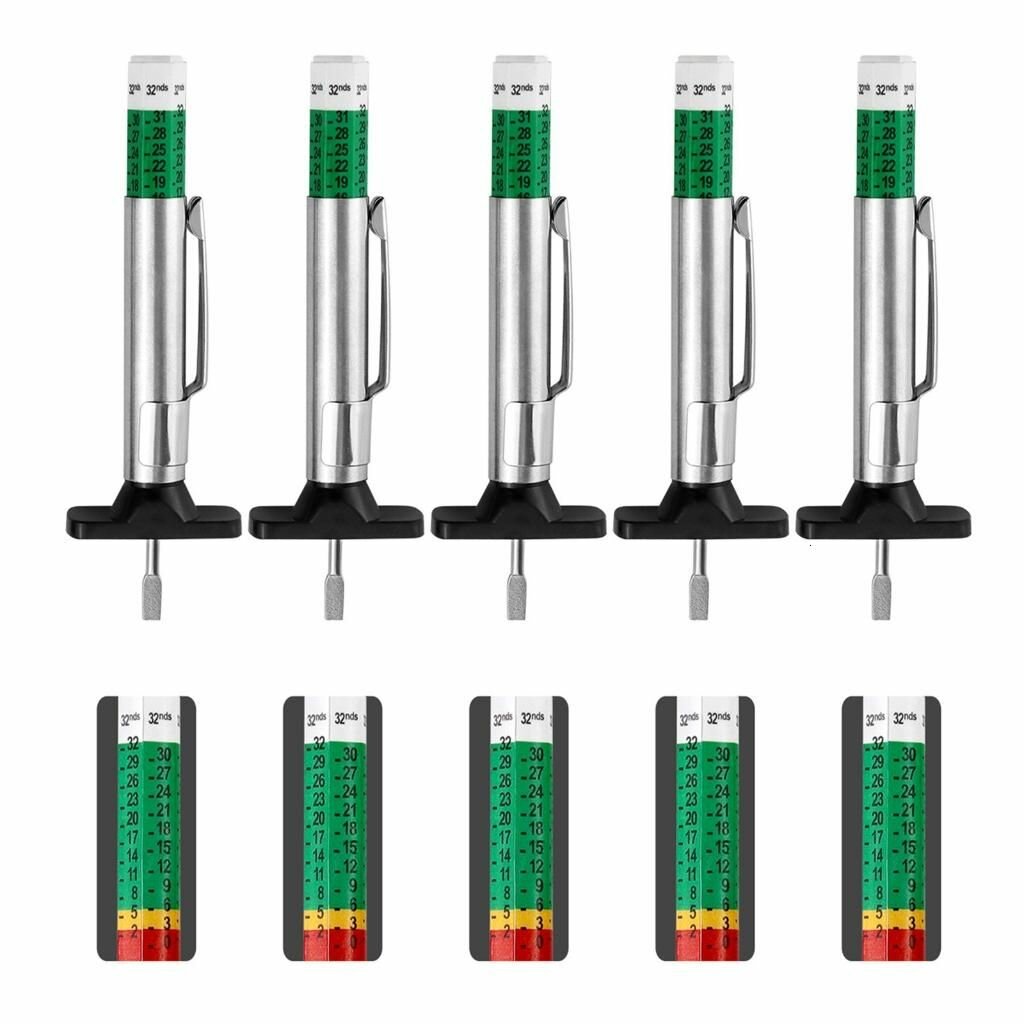 Универсальная линейка для измерения глубины протектора шин автомобиля, - Двойной цвет
