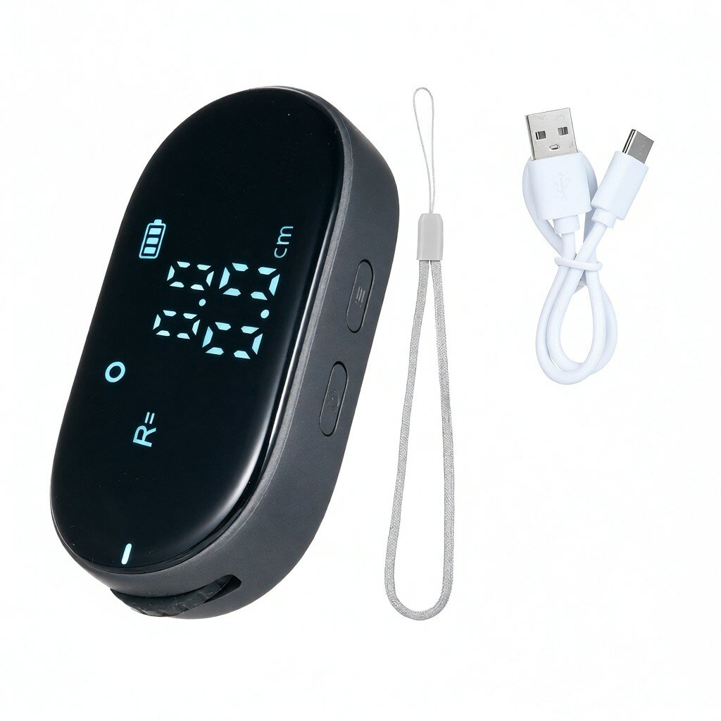 Линейка цифровая 328 футов для измерения сложных неправильных форм, большой LCD, переключение единиц, заряжаемый электронный измеритель для измерения диаметра тела, модель Q2, материал ABS, диапазон 0-99.9 метров, точность ±0.5%, единицы cm in ft,