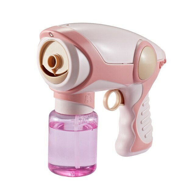 Летний дым туман спрей волшебный пузырь электрический автоматический пулемет игрушка мальчик девушка на открытом воздухе спортивный вечеринка воздуходув воды детские игрушки пузырь (розовый)