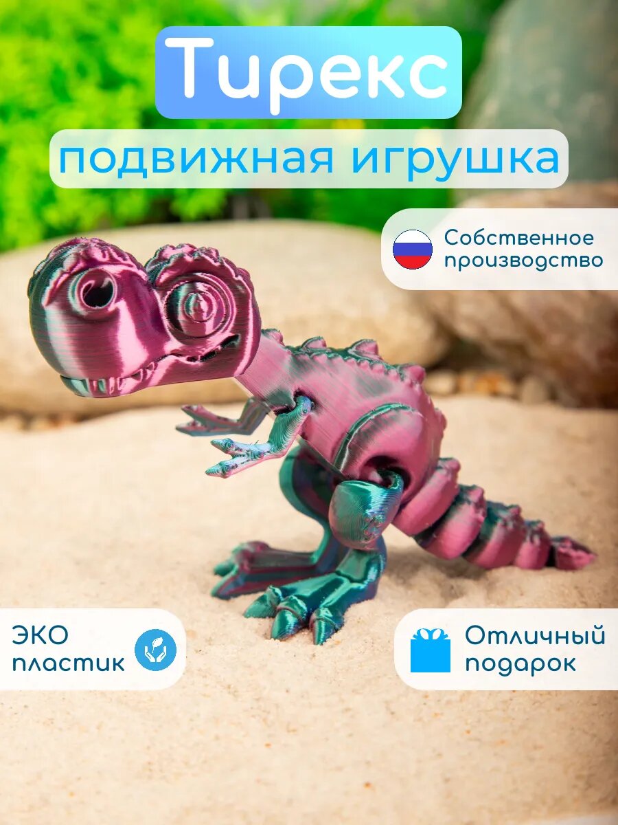 Динозавр Тираннозавр Тирекс подвижный 3D игрушка антистресс