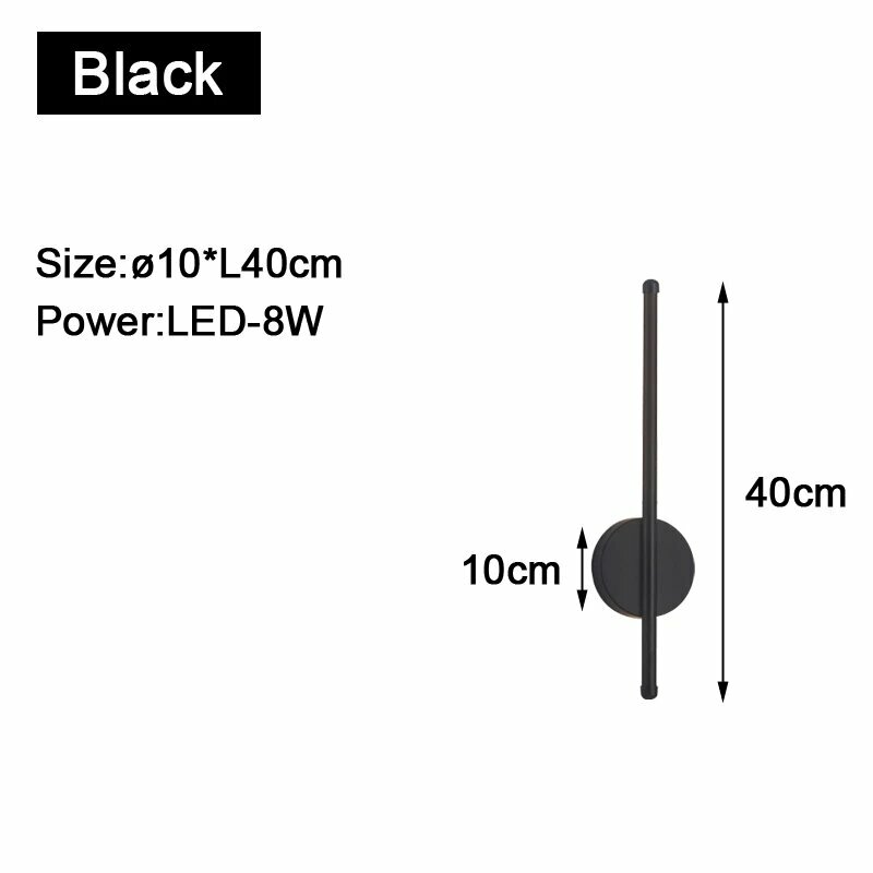 LED настенные светильники MANGDAL черный золото Warm White, Black 400mm, With EU Plug