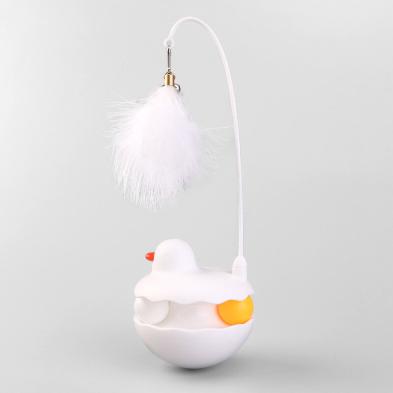 Белая игрушка-утка для кошек с пером и колокольчиком, 1 упаковка