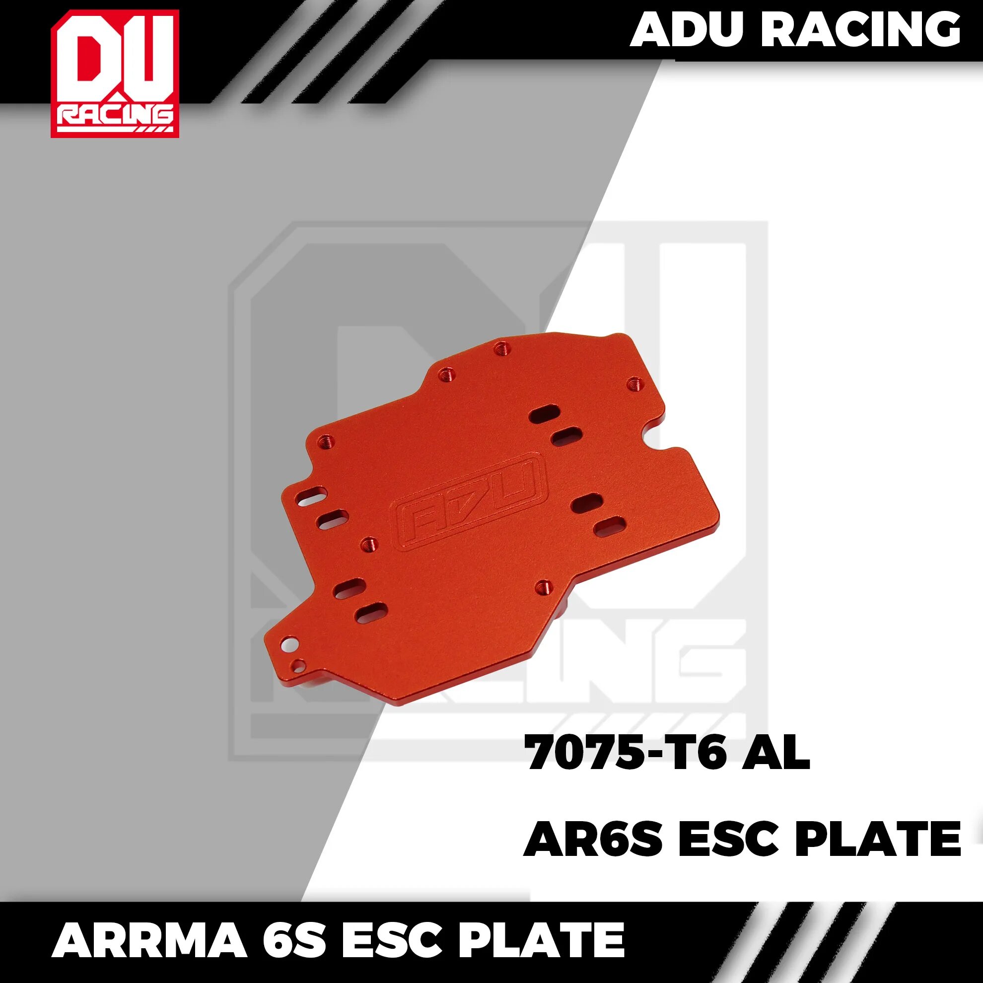 AR6S ESC Plate Arrma 7075-T6 AL, red-anodized