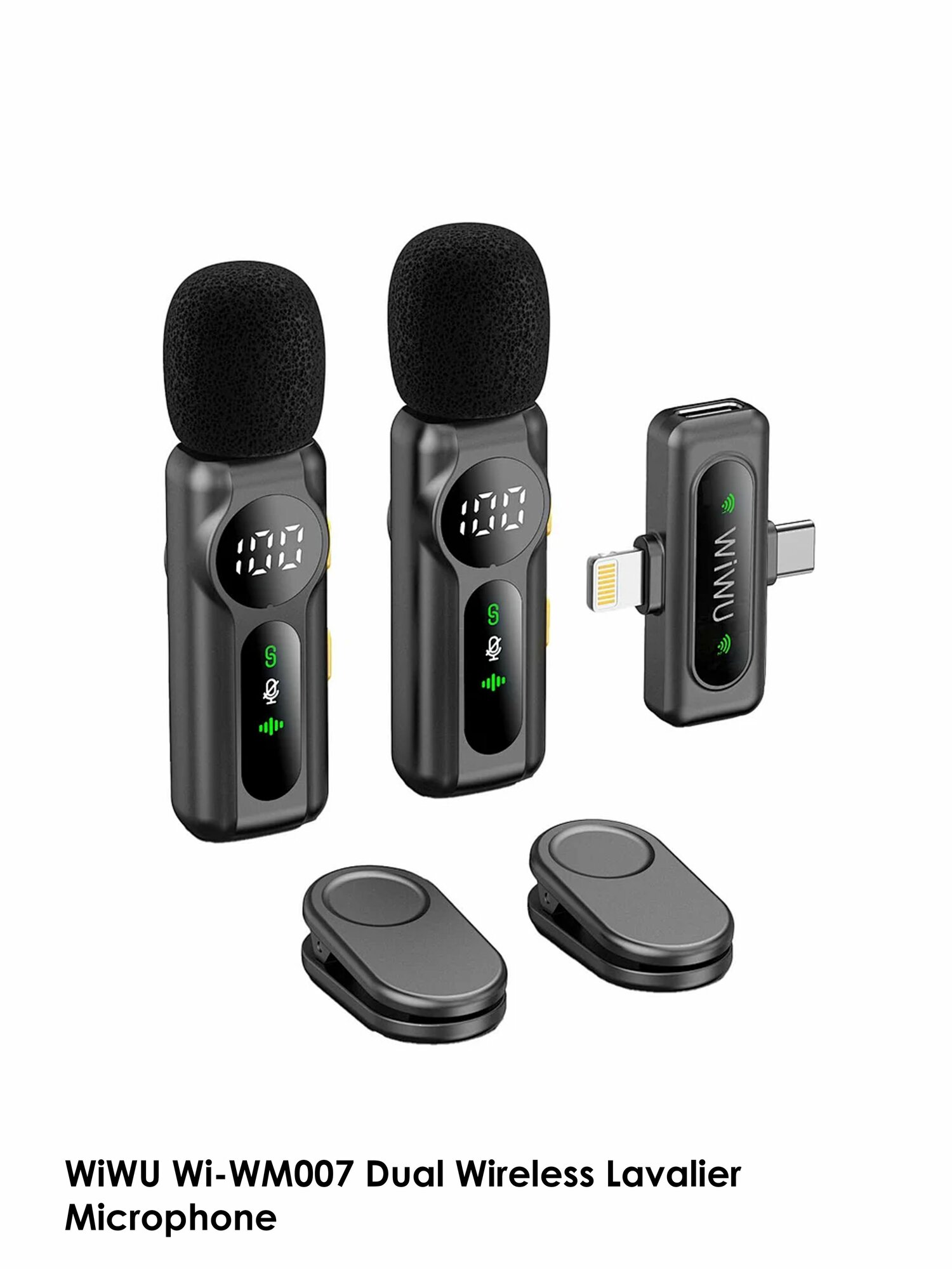Беспроводной петличный микрофон WiWU Wi-WM007 Dual Wireless Lavalier Microphone