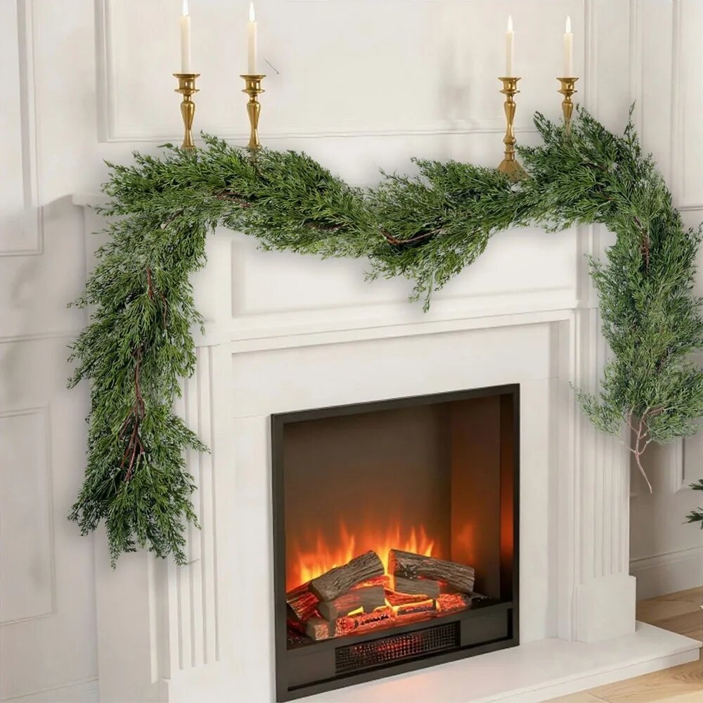 Гирлянда хвойная "Готовая композиция: стабилизированная лиана 180 см, не вянущий цветок для дома и подарка", 180 см, 1 шт