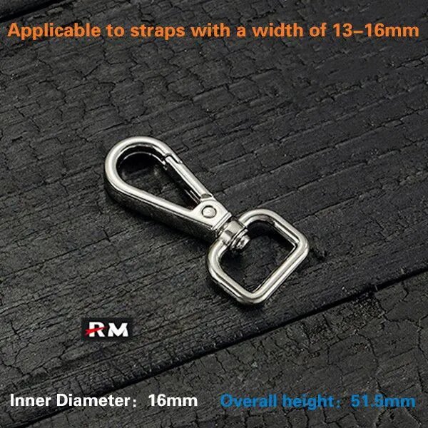 Карабины металлические для сумки, ремня, стропы, Внутренний диаметр 1,6 см, серебристый, 2 шт
