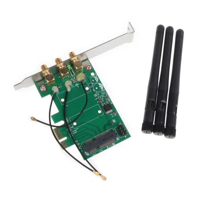 Беспроводная сетевая карта Wi-Fi Mini PCI-Express PCI-E для настольного адаптера PCI-E 1X с 3 антеннами для компьютера