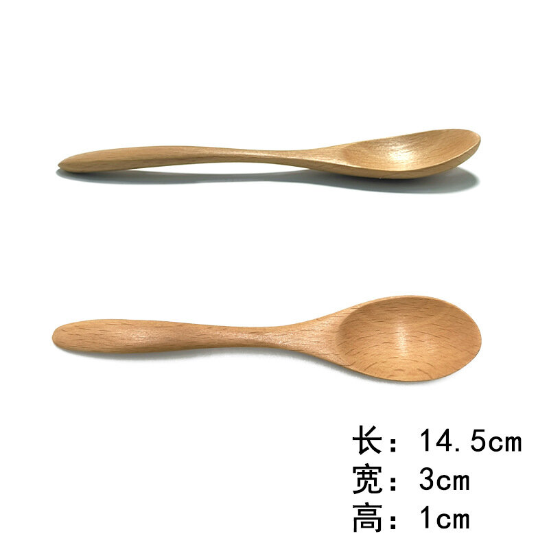 Оптовые маленькие ложки Haoyuan в японском стиле, детские ложки, ручная работа, деревянные ложки на веревке, вилки, маленькие деревянные ложки, которые можно гравировать логотипом