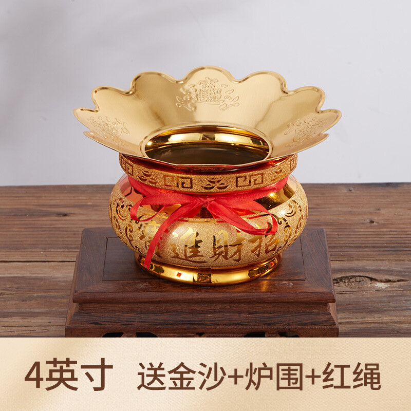 Керамическая позолоченная курильница для домашнего использования, для поклонения Гуаньинь и Богу богатства, большая курильница с Сутрой Сердца, оптом.