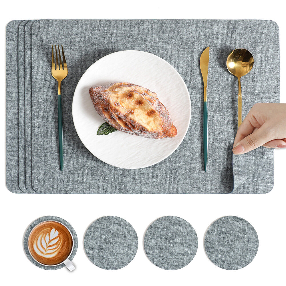Квадратная кожаная подставка для стола, термоизоляционная подложка, высококачественная антиожоговая подставка для тарелок, стильная подставка для стаканов, кросс-бордерная подставка
