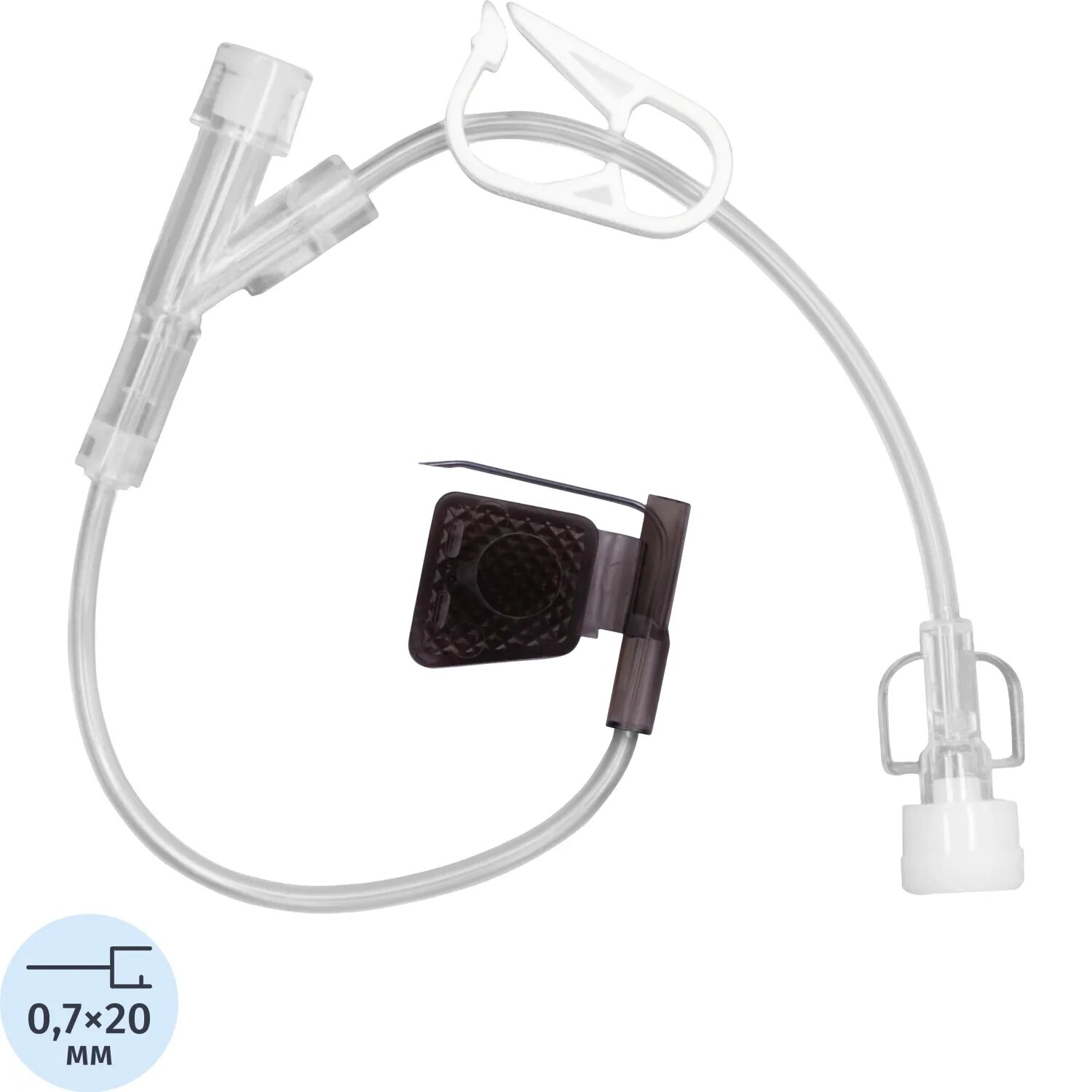 Игла Губера с крыл. и удл, Y-коннект, HY 2220 22G (0.7х20 мм) KDL 10шт/уп