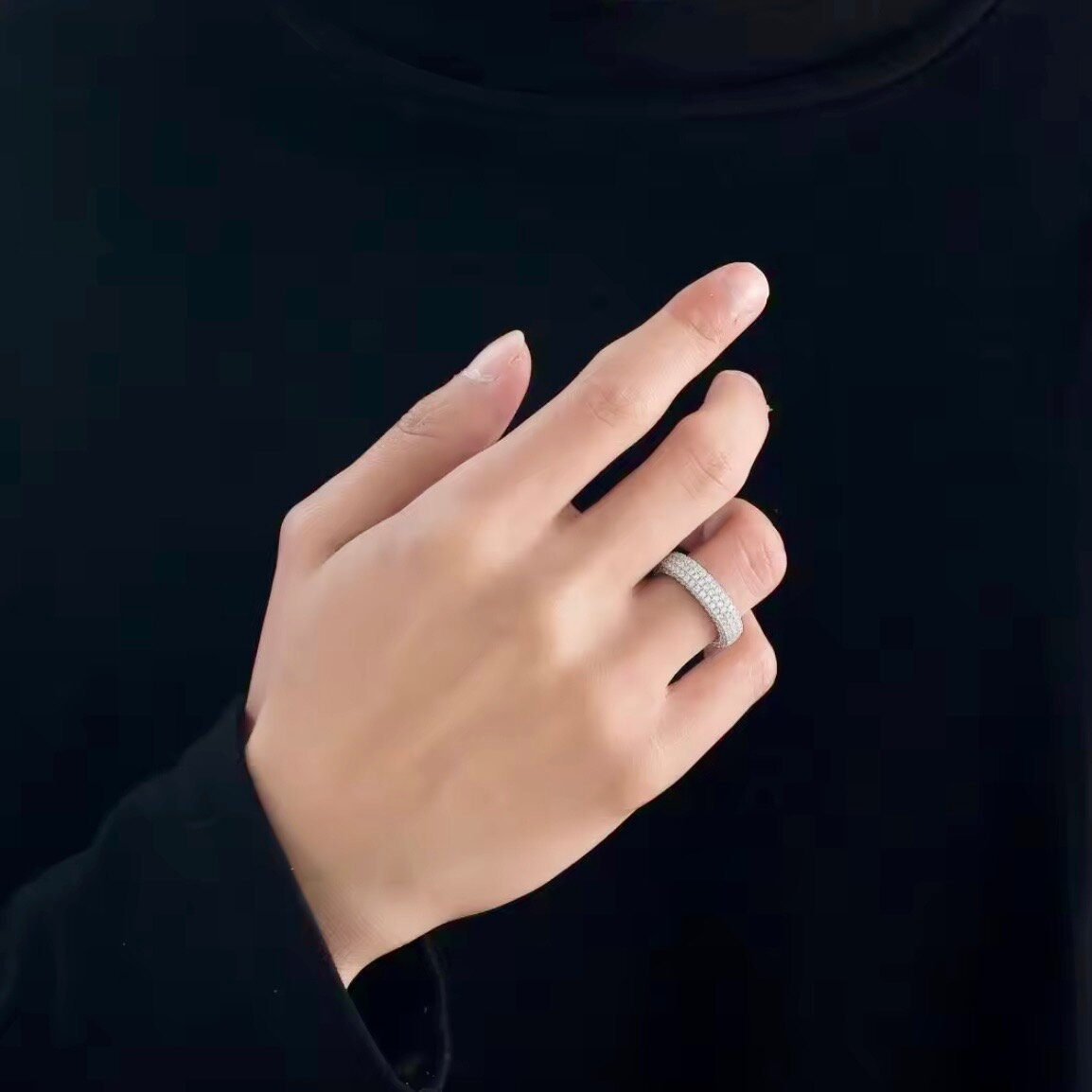 Кольцо обручальное, Swarovski Zirconia, фианит, циркон