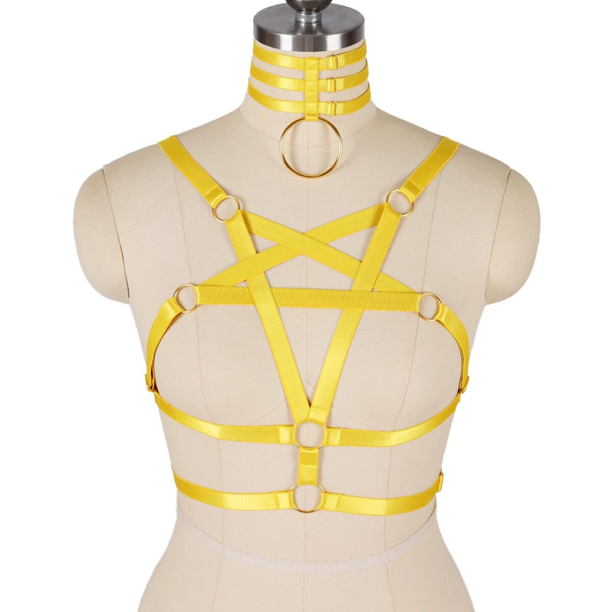 Желтый регулируемый BODY HARNESS из полиэстера